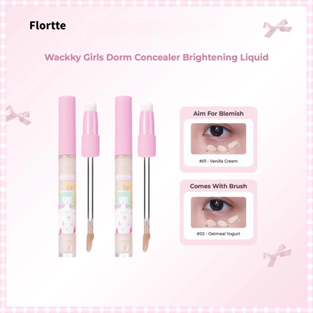 Flortte Wackky Girls Dorm Face Makeup เครื่องสําอาง Double Head Brightening Liquid คอนซีลเลอร์ 4 ...