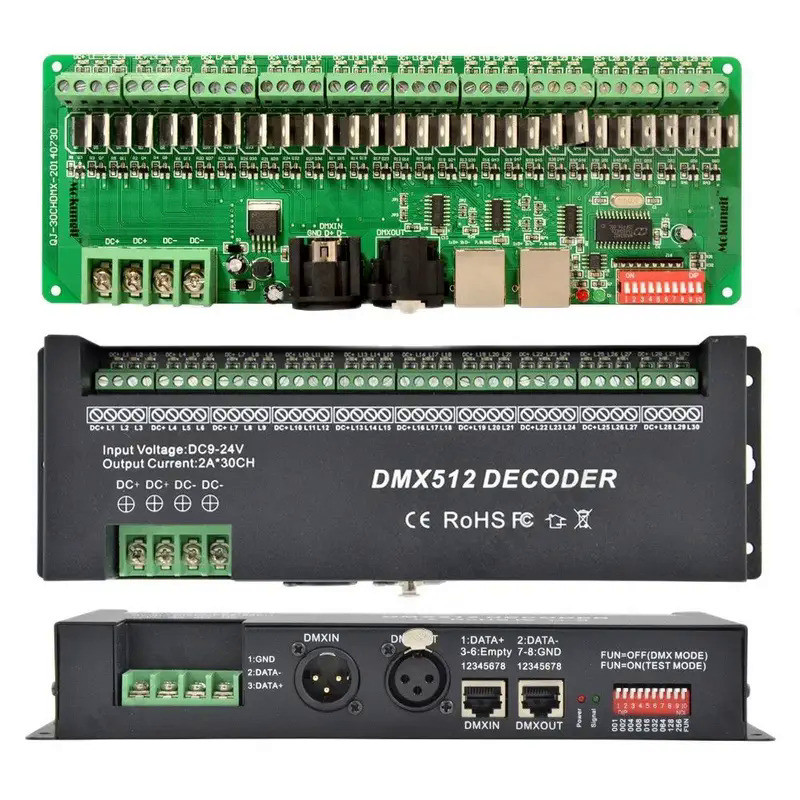 DMX512 decoder 30-channel 30CH LED controller 9-24V DMX console ...
