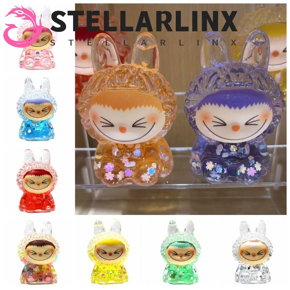Stellarlinx การ์ตูนอะคริลิค Labubu ของเล่น,ประกายเงาสีลูกกวาด Labubu ตุ๊กตา, เครื่องประดับรถ ...