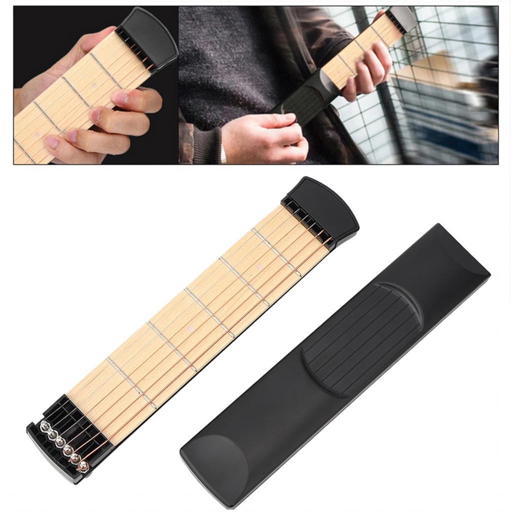 Yimeni-th Pocket Guitar Practice Neck Portable 6 Fret Chord Tool สำหรับ ...