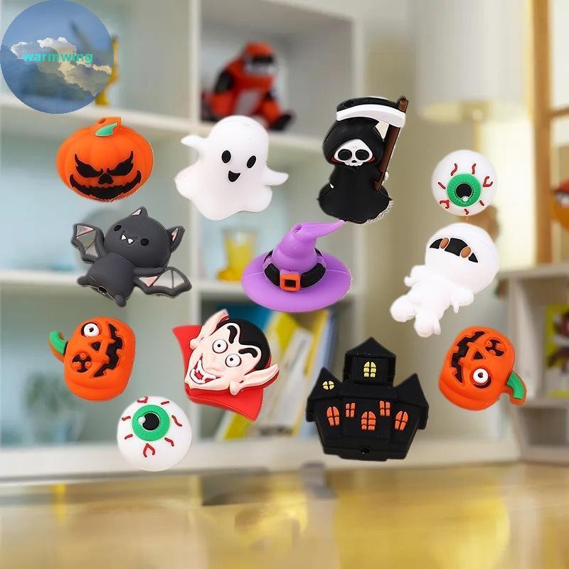 Warmwing 5 ชิ้น/เซ็ตฮาโลวีนธีมลูกปัดซิลิโคน 3D Creative ค้างคาว Spooky ฟักทองลูกปัด DIY ...