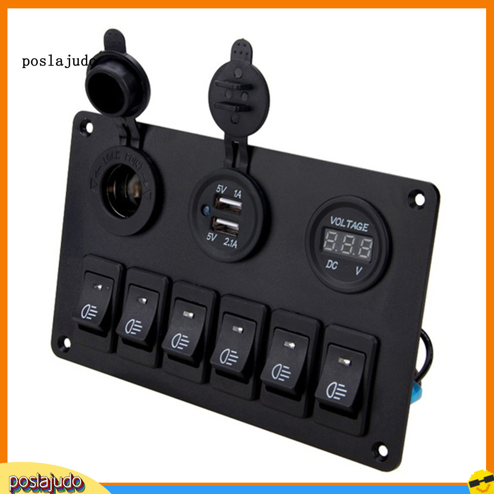 [poslajudo] 12-24V 6 Gang Car Marine Boat Circuit Board สวิตช์ควบคุม ...