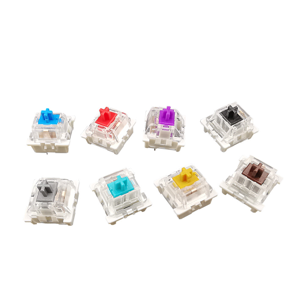 10Pcs RGB 3 Pin Clicky Tactile Switch Black/Blue/Silver/Brown/Red ...