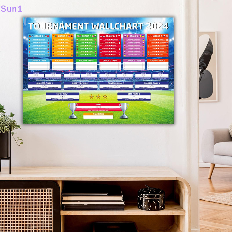 Sun1> 2024 Euro Soccer Wall Chart Schedule โปสเตอร์เยอรมนี Euro Soccer ...