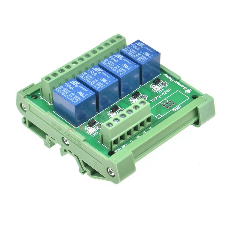 4 Channels relay module DIN Rail Mount SRD-05VDC-SL-C SRD-12VDC-SL-C ...