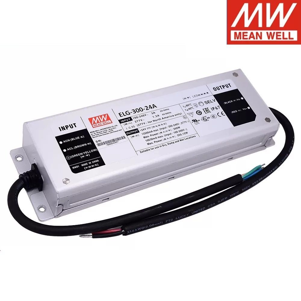 Taiwan MEAN WELL Switching power supply ELG-300-12A/24A 300W 12V24V current adjustable lighting ...