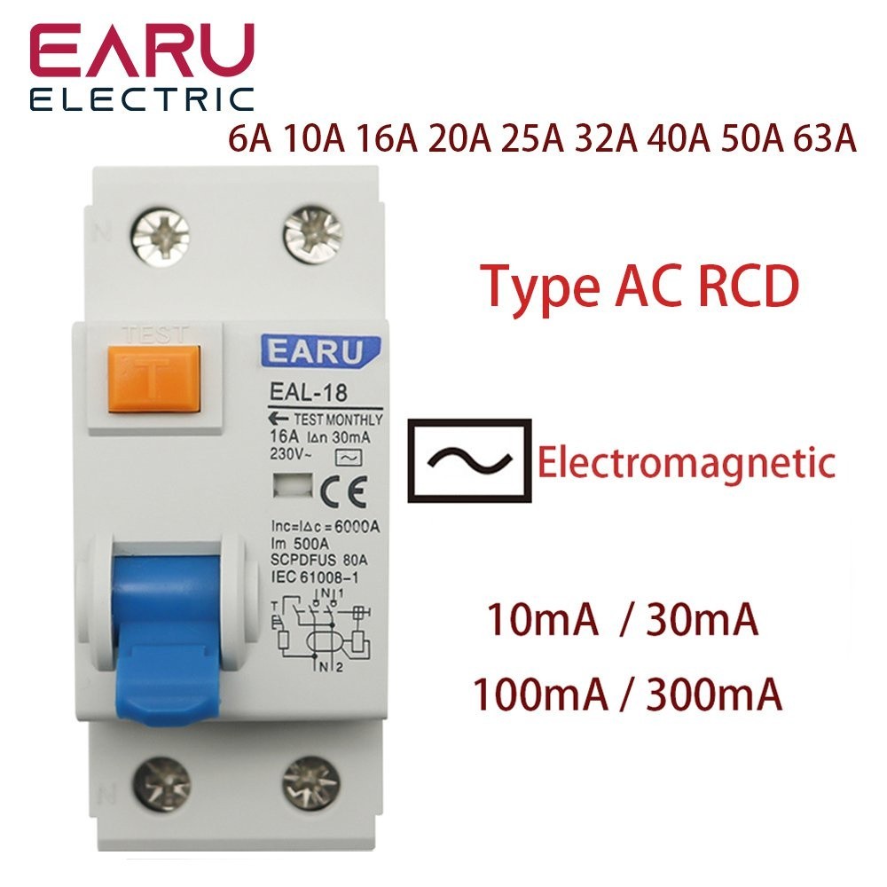 2P AC Type RCCB RCD ELCB Electromagnetic Residual Current Circuit Breaker AC ELCB 25A 40A 63A ...