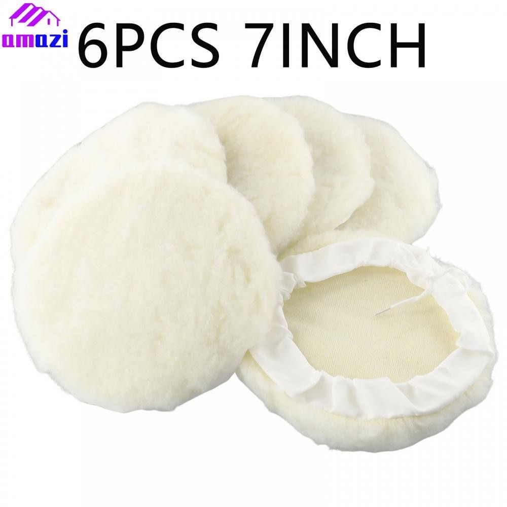 【AMZ】Polisher Polishing Wheel Wool 6Pcs 7inch Bonnet Buffer Buffing ...