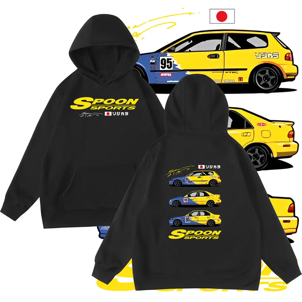 Honda Civic Spoon SportsEG EK ESI JDM Japan Car Automotive เสื้อฮู้ดแขน ...