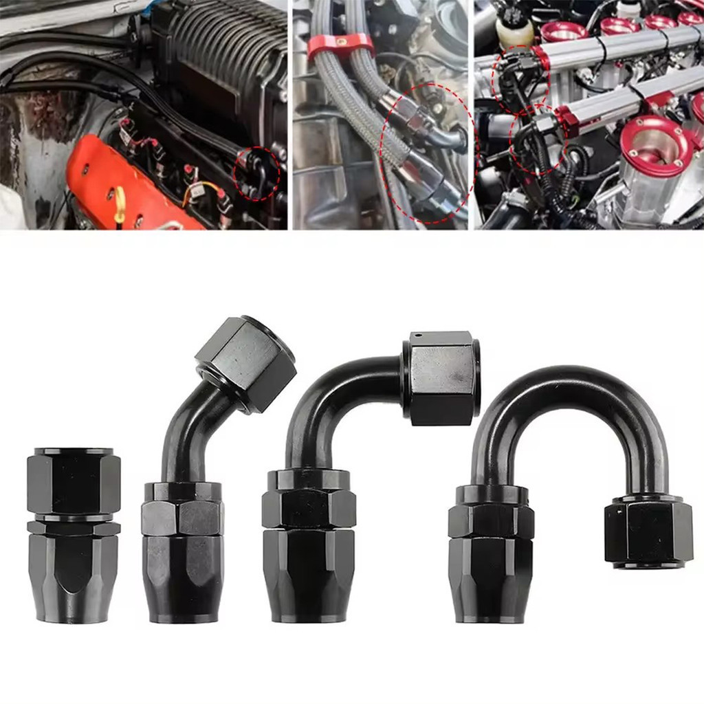ขั้วต่อรถยนต์ An6 0-180° อลูมิเนียมอัลลอยด์ชิ้นส่วนรถยนต์ท่อน้ํามันเชื้อเพลิงเชื่อมต่อท่อน้ํามัน ...