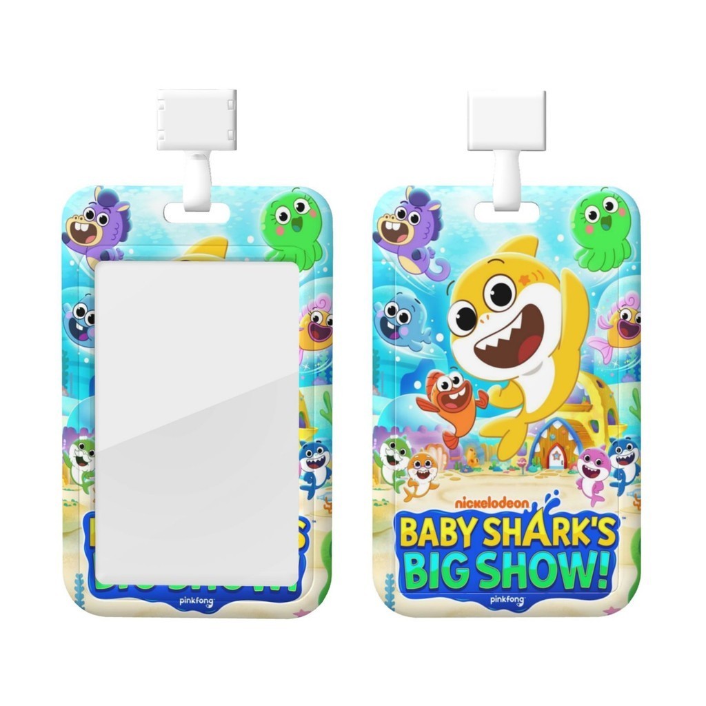 Baby Shark ID Card Badge Holder Badge Lanyard การ์ตูนอะนิเมะกรณีชื่อ ...