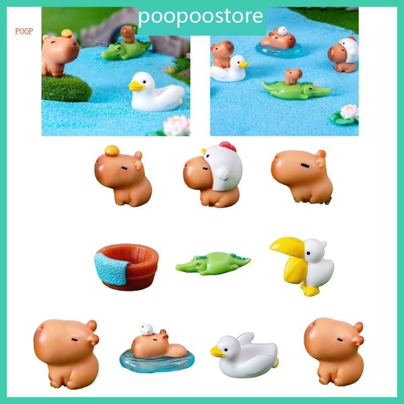 Poop Miniature Capybara Figurines รูปปั้นสัตว์ตัวเลขเรซิ่นโต๊ะ ...