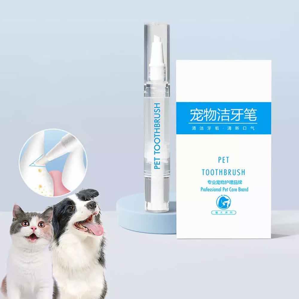 Pet Toothbrush Pen, Dog Teeth Cleaning Pen, Cat/Dog Tartar Remover for ...