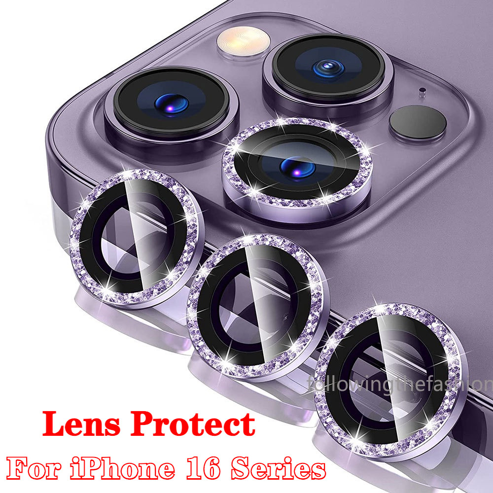 Bling Glitter ตัวป้องกันเลนส์กล้องสําหรับ iPhone 16 Pro Max 5G iPhone16 ...