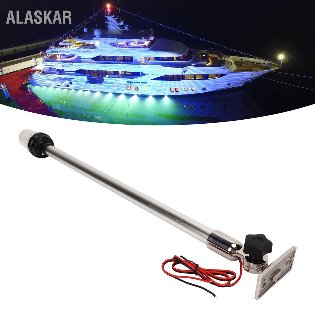 ALASKAR LED พับลงเรือ Stern Light 360 องศา 22 นิ้วเรือนำทางโคมไฟ 316 ...