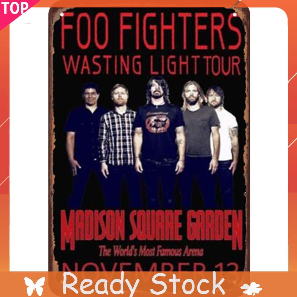 Vintage Metal Plate Foo Fighters Band ภาพวาดเหล็กสี่เหลี่ยม Wall Art ...