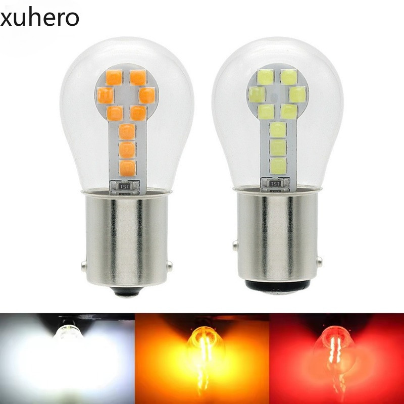 1pcs 1156 BA15S P21W 1157 BAY15D P21/5W หลอดไฟ LED รถเบรคหางหยุดโคมไฟ 3030 ชิป 18SMD รถสัญญาณไฟ ...