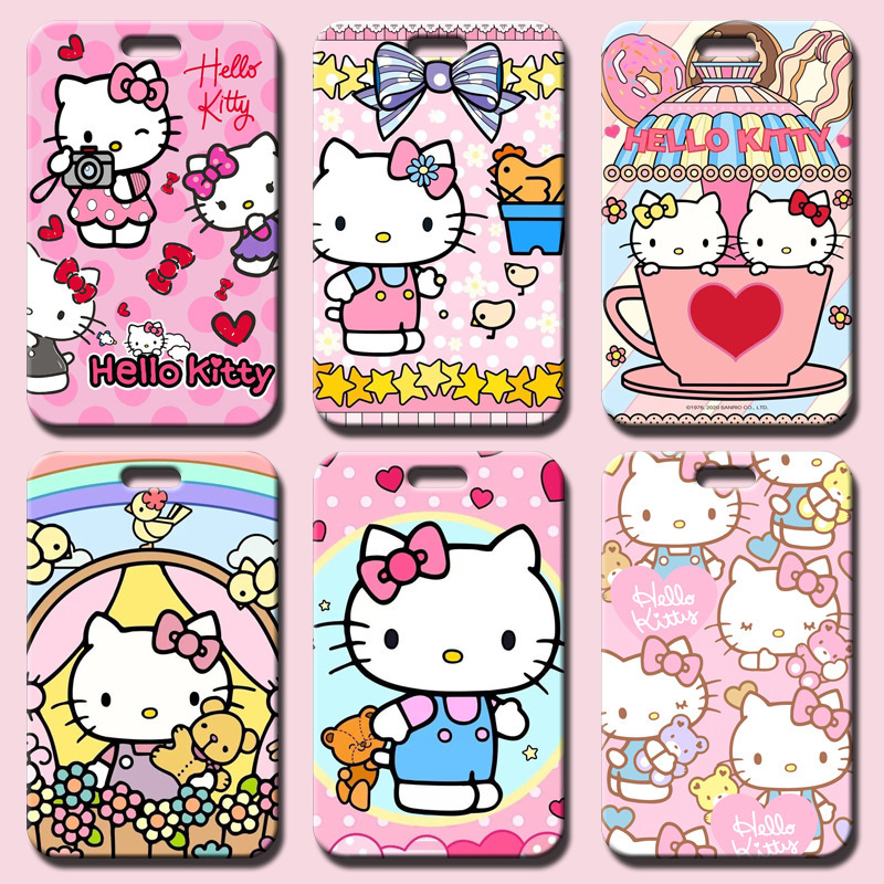 Hello Kitty ID Badge holder Card Lanyard Card Sleeve Protector เครื่อง ...