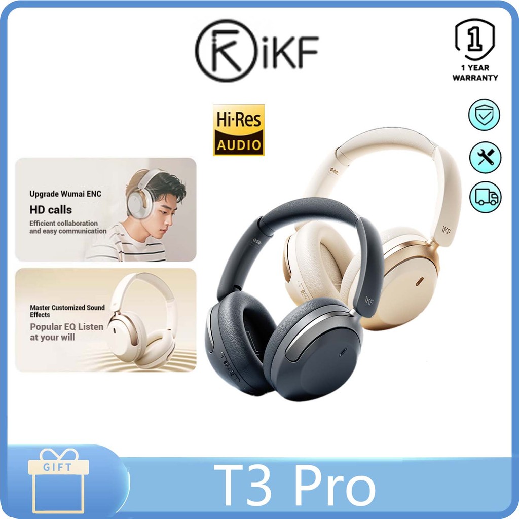 iKF T3 Pro Active Noise Cancelling ANC Adaptive Bluetooth headset Wireless gaming headset long ...