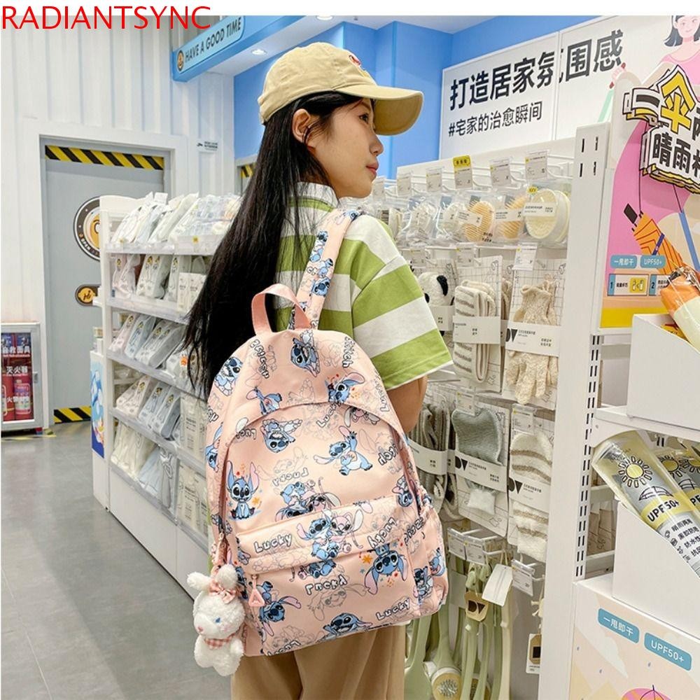 กระเป๋าเป้สะพายหลัง RADIANTSYNC Stitch ความจุใหญ่ สไตล์เกาหลี kawaii สำหรับนักเรียนและเดินทาง ...