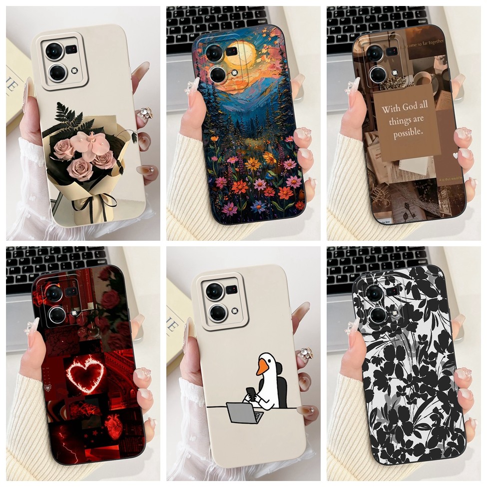 เคส Oppo F21Pro 4G CPH2363 CPH2461 Oppo F21s Pro 4G หรูหราแฟชั่นดอกไม้ ...