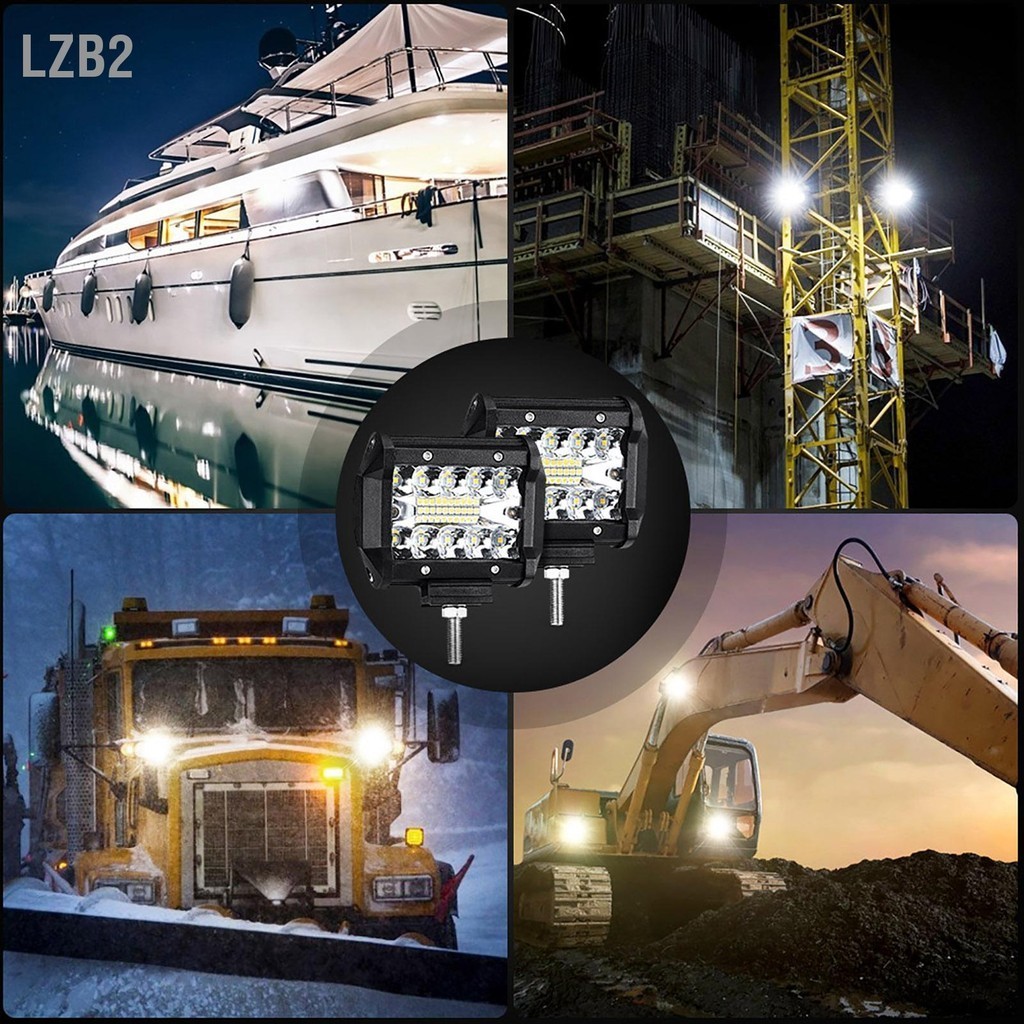 LZB2 2 ชิ้นรถทำงานไฟอลูมิเนียมไฟตัดหมอก IP68 DC12V อินพุตแสงสีขาว 6000 พันสีดำเปลือก | Shopee ...