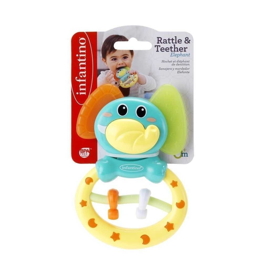 Infantino Rattle & Teether Elephant ยางกัดช้าง | Shopee Thailand