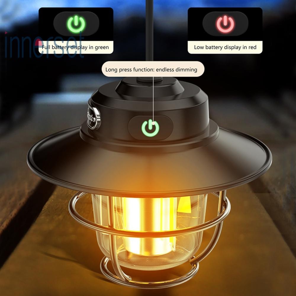 Led Camping Lamp Vintage 200LM เต็นท์ Stepless Dimming สําหรับผจญภัย ...