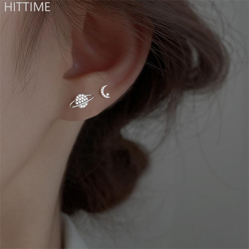 Hittime ไม่สมมาตร Moon Planet Zircon ต่างหู Temperamental ส่วนบุคคลต่าง ...