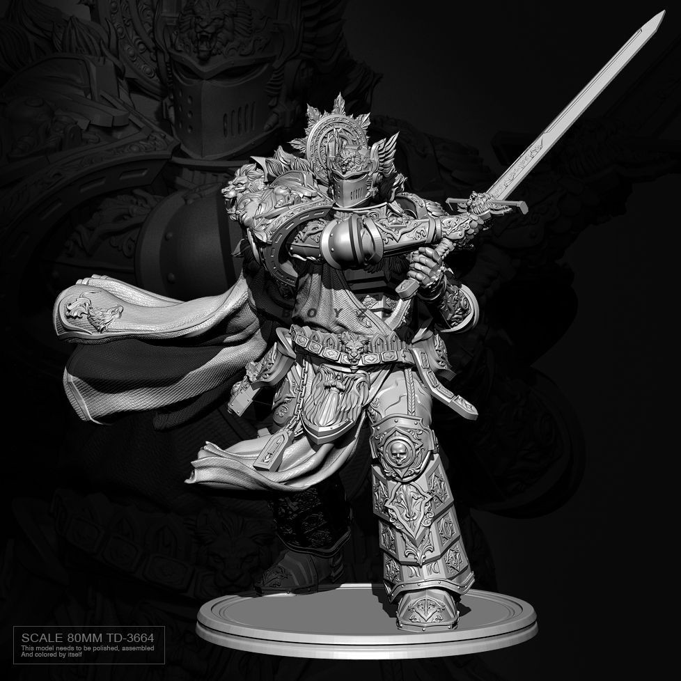 80mm zbboy โปรดิวเซอร์ราชาแห่งดาบศักดิ์สิทธิ์ทหารเรซิ่นแม่พิมพ์สีขาว TD ...