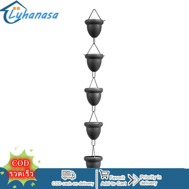 【Ready Stock】 Lyn Rain Chains, Aluminium Outdoor Acorn Rain Chain With ...