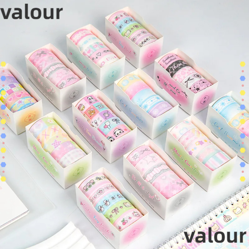 Valour 5 ม้วน Sweet Cool Scrapbooking, สติกเกอร์เครื่องเขียน DIY วัสดุ ...