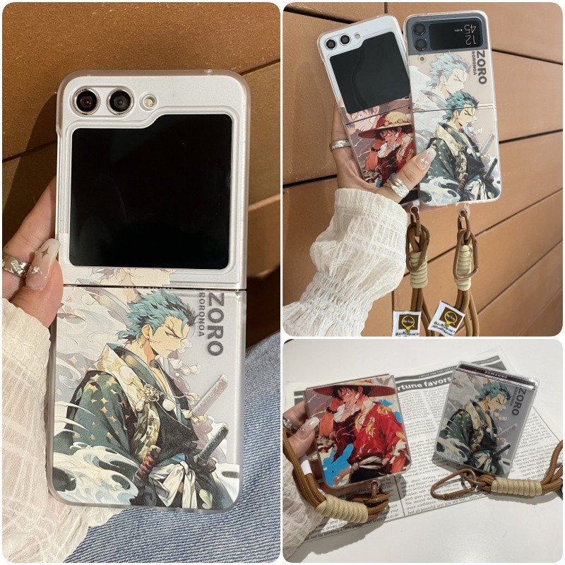 คนการ์ตูน Matte White Hard Case Casing Samsung Galaxy Z Flip 6 Z Flip 5 ...