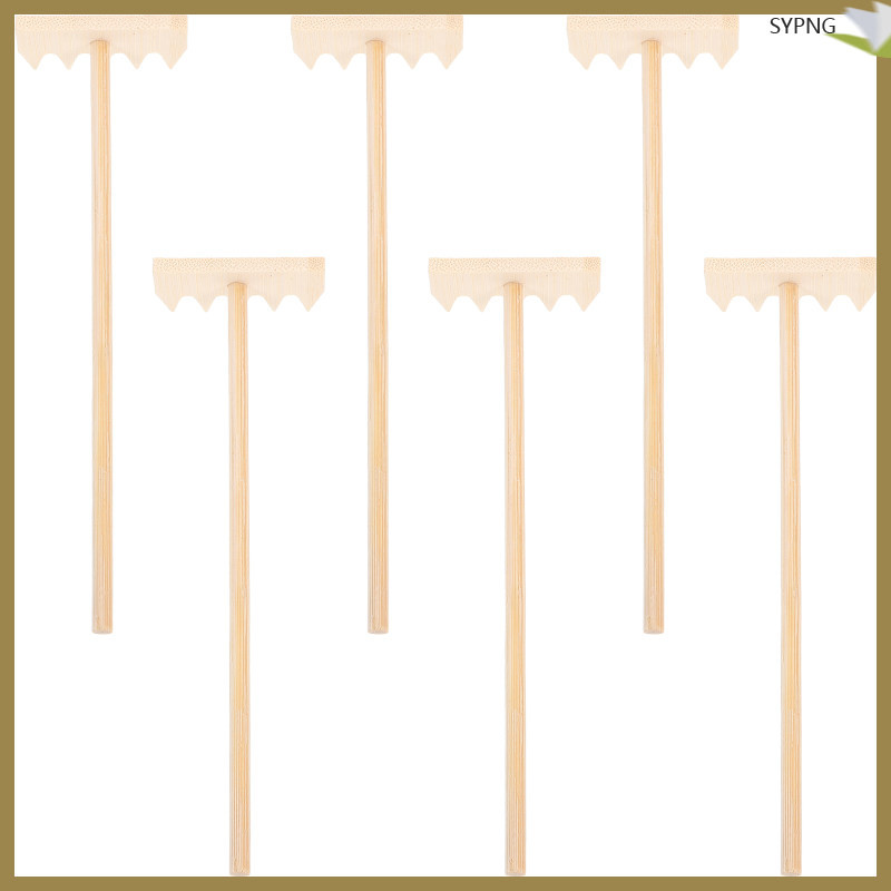 6 ชิ้น Sand Zen Garden เครื่องมือ Rake Sandbox Table Mini Rakes ไม้ ...
