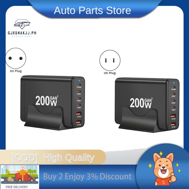 200w GaN Desktop Charger 6-Port USB Type C PD Charger Quick Charge 3.0 ...