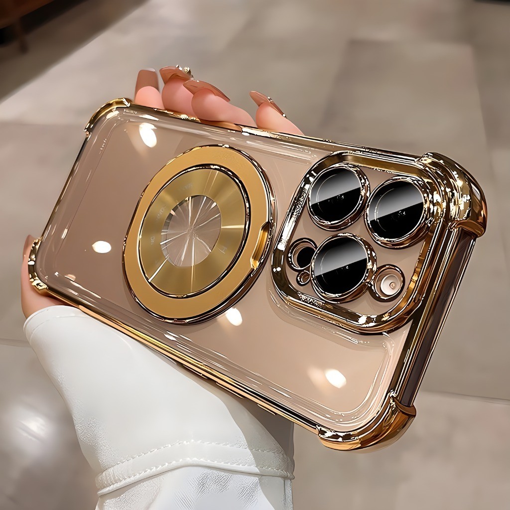ชุบแม่เหล็ก360° Revolve เคสโลหะสําหรับ iPhone 16 15 14 13 12 Pro max ...