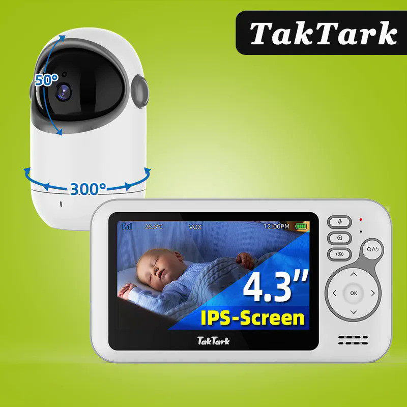 4.3 Inch Wireless Video Baby Monitor With Remote Pan Tilt Camera Two ...