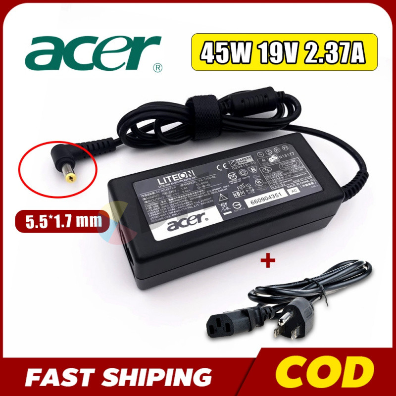 Acer Adapter ของแท้ 19V/2.37A 45W หัวขนาด 5.5*1.7mm Aspire 1 A114-31 SF114-32 สายชาร์จ | Shopee ...
