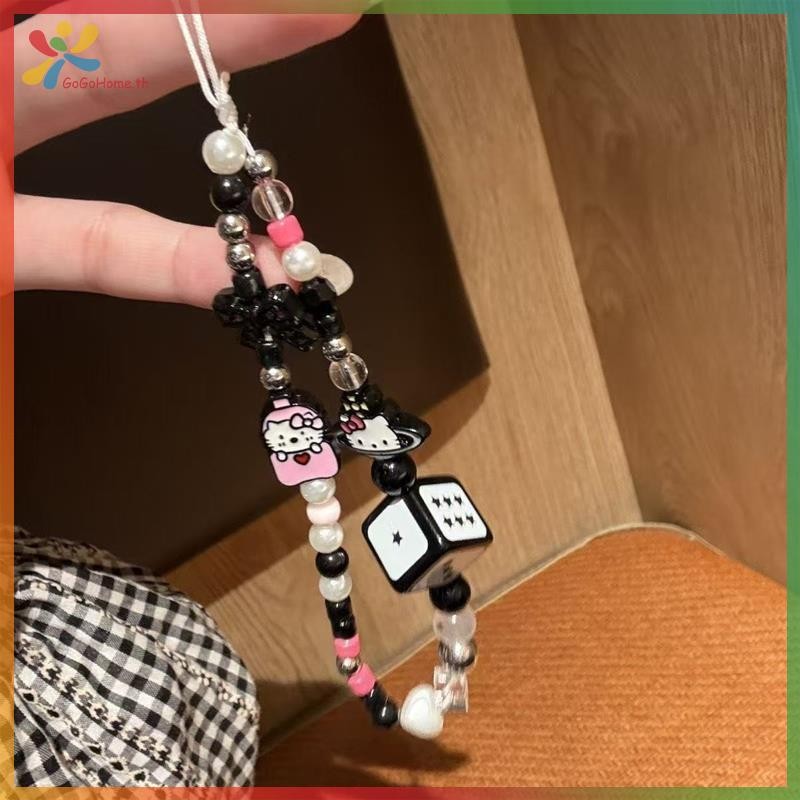 GOGO 1/2 PCS น่ารัก Sanrio Hello Kitty ลูกปัดโบว์โทรศัพท์ Lanyard KT ...