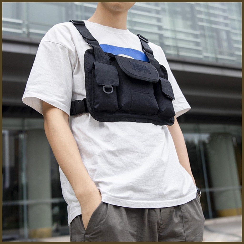 Mens Chest Bag Front Backpack Chest Pouch Fashion Chest Vest Travel ...