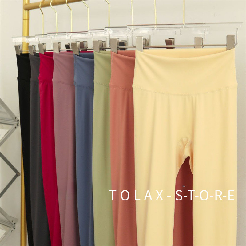 Tolax กางเกงกีฬาโยคะผู้หญิงเอวสูงเก็บหน้าท้องไนลอนไม่มีสาย T วิ่ง ...