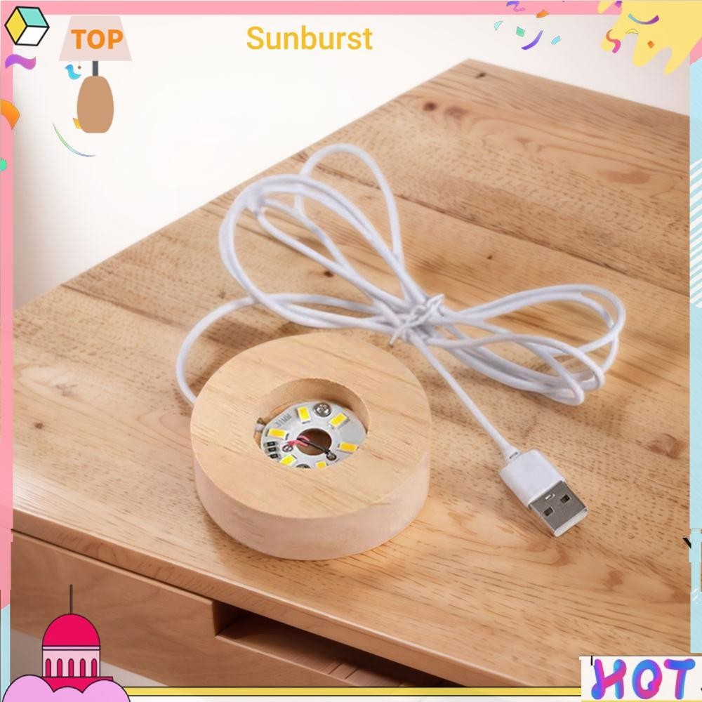 ไม้ LED Light Display Base Crystal Glass Light Base Stand LED Display ...