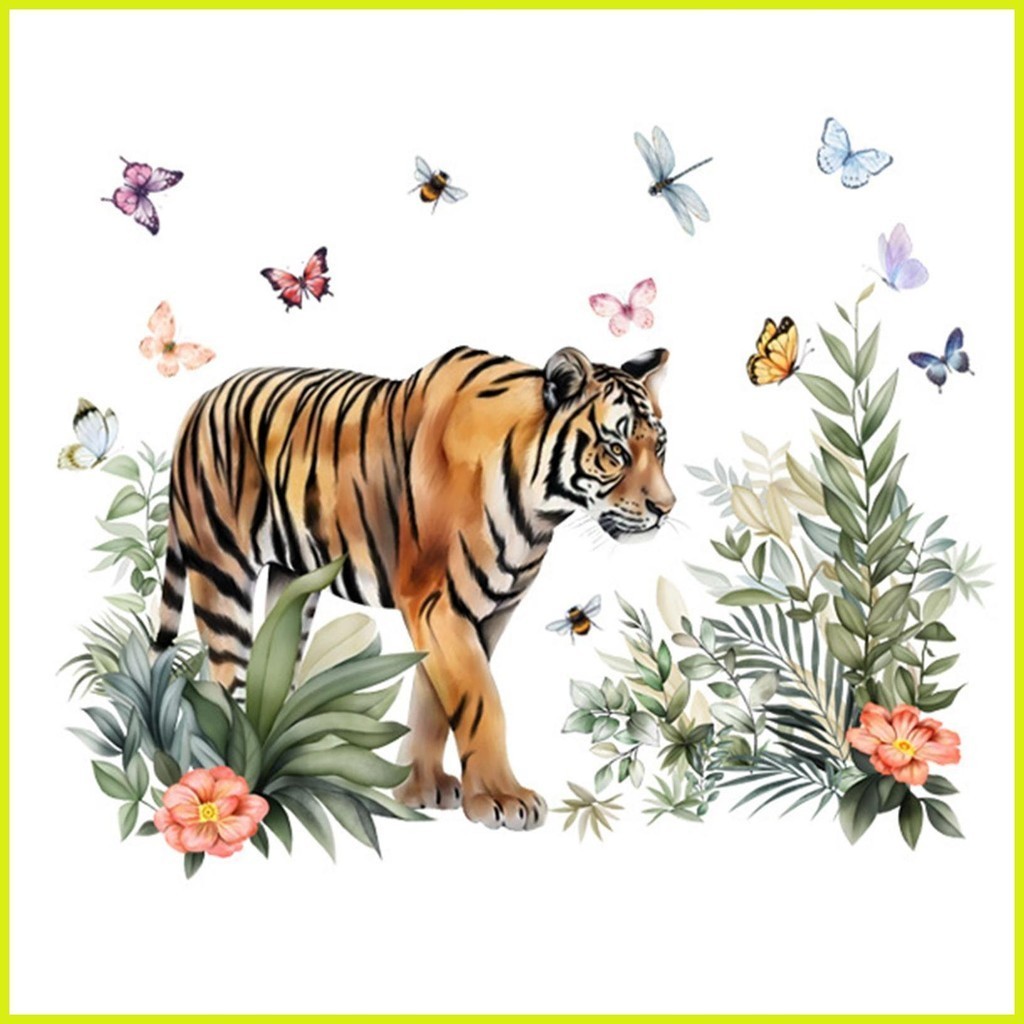 Tiger Animal Wall Decals Jungle Tiger สัตว์ Decal สติกเกอร์สัตว์ป่า ...