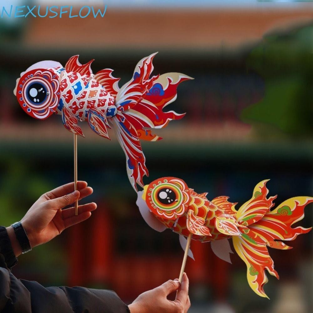 Nexusflow โคมไฟก้อยกลางฤดูใบไม้ร่วง, โคมไฟปลาทองแบบมือถือกระดาษ, ของเล่นเด็ก DIY เรืองแสงสไตล์ ...