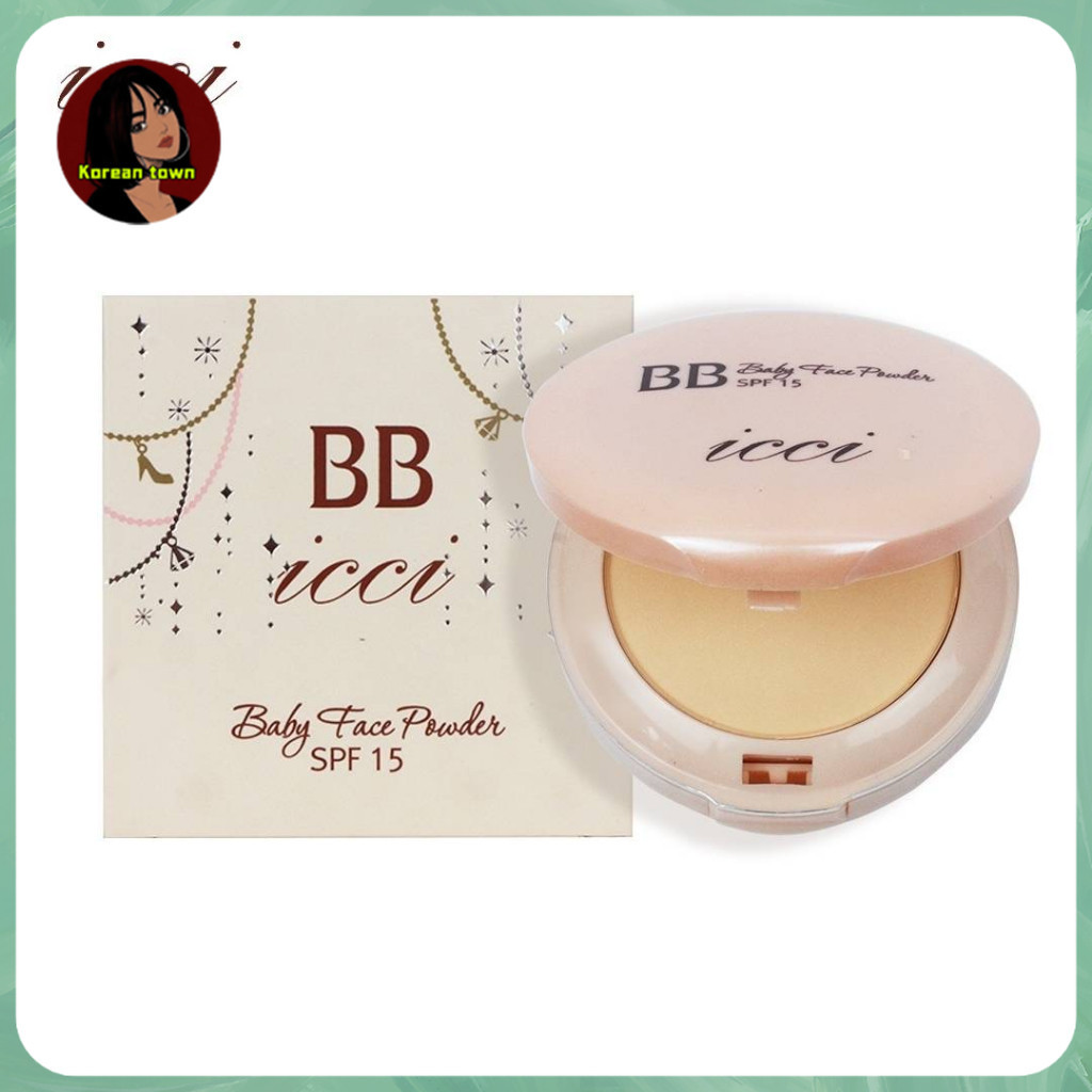 แป้งพัพ 2 ชั้น พร้อมส่ง BB icci baby face powder SPF15++ (SM.1291 ...