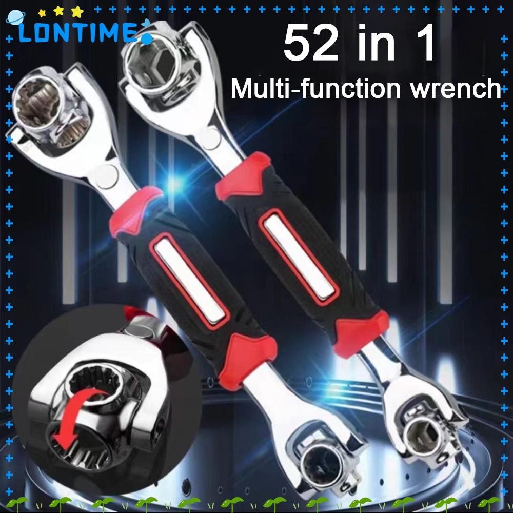 Lontime ประแจซ็อกเก็ต,เหล็ก 52 in 1 Ratchet Spanner,Multi-function Double Head ปรับ Grip Ratchet ...