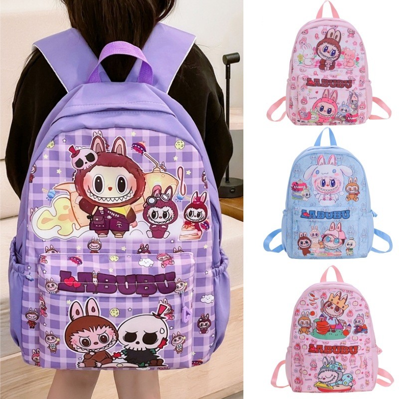 Popmart LABUBU Backpack กระเป๋าเป้นักเรียนประถมการ์ตูนน่ารัก | Shopee ...