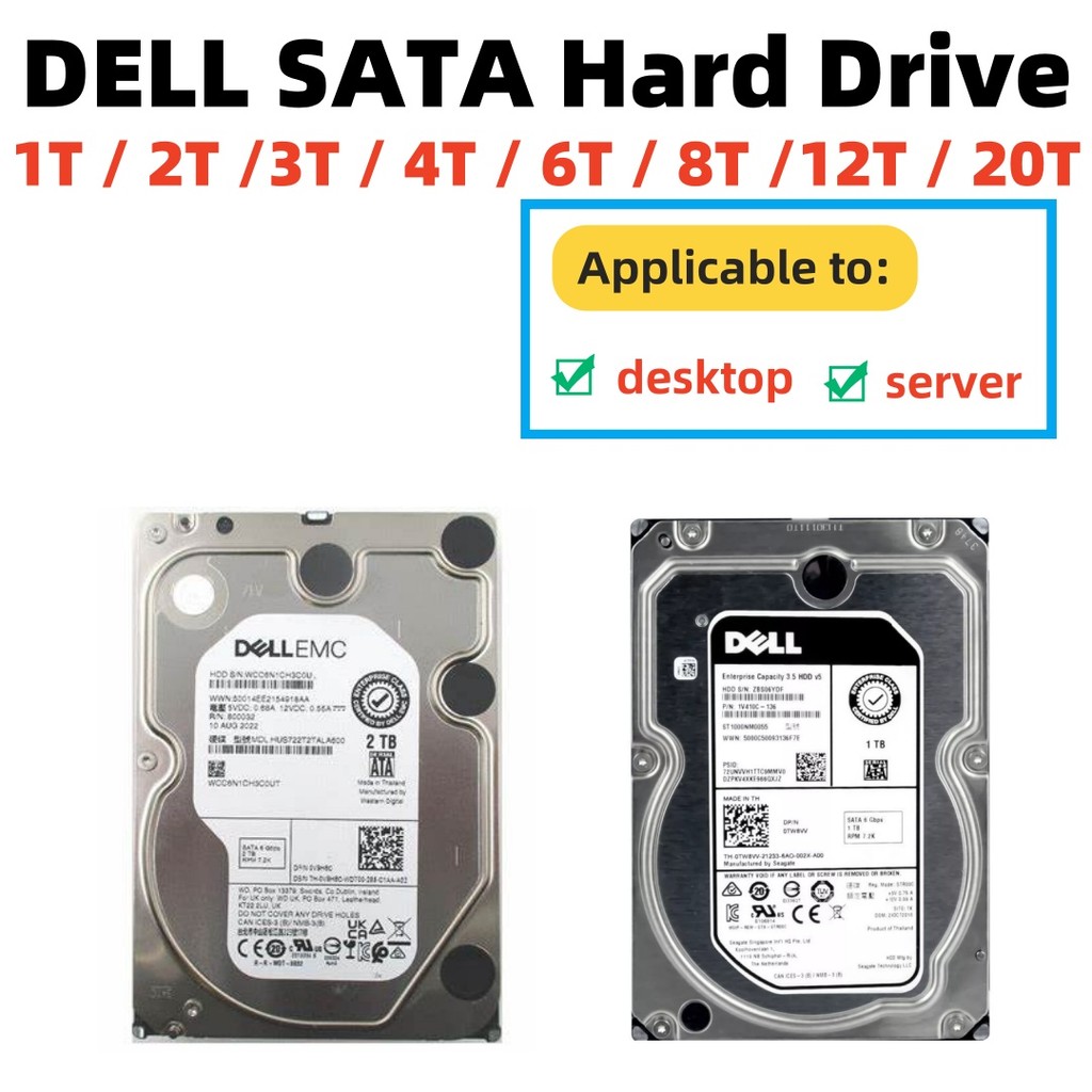 Dell 1TB 3.5 SATA 7.2k 6GB Server ฮาร์ดไดรฟ์เดสก์ท็อป 3C46W T4XNN K4M5W ...