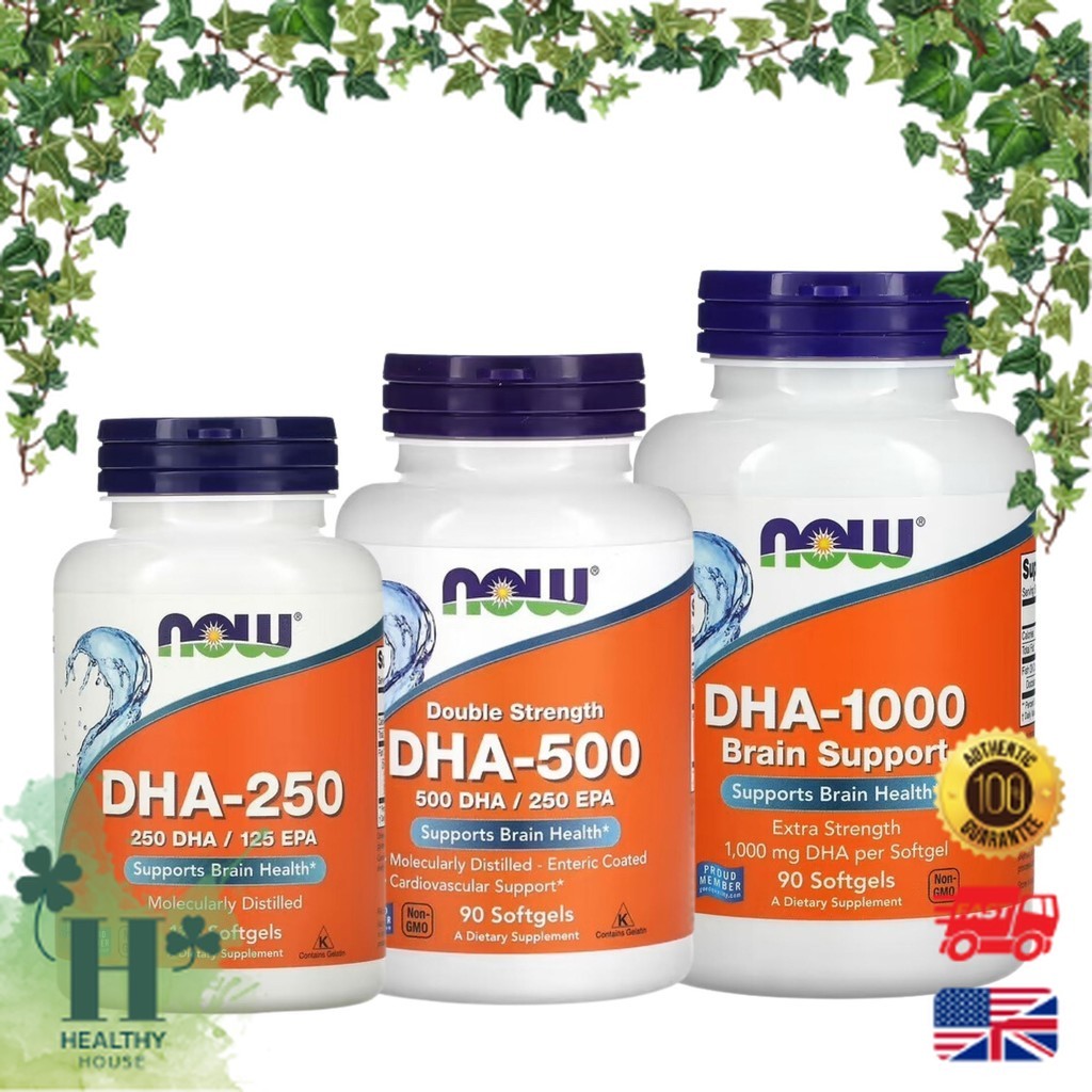 พร้อมส่ง NOW Foods DHA-250 / DHA-500 / DHA-1000 น้ำมันปลาโอเมก้า 3 ...