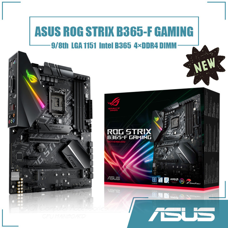 [ใหม่] Asus ROG STRIX B365-F เมนบอร์ดสําหรับเล่นเกม Intel B365 LGA 1151 ...